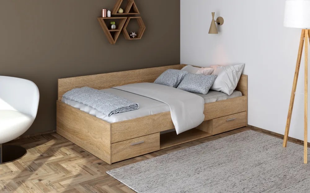 Postel, 120x200, dub sonoma, BOAT