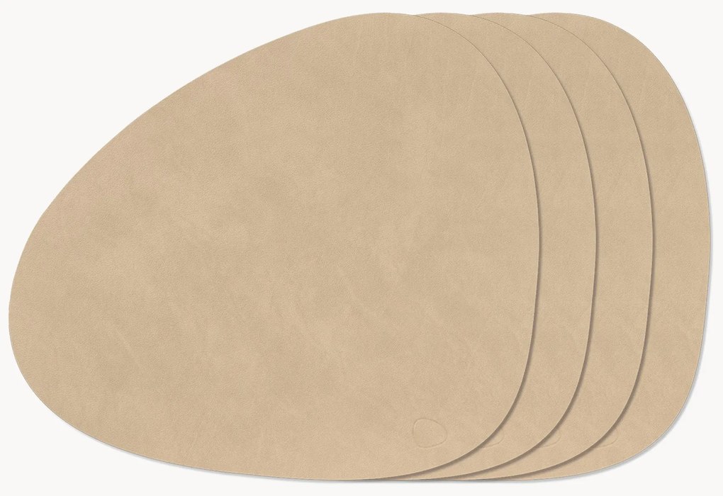 Sada asymetrických prostírání z kůže Curve, 4 díly