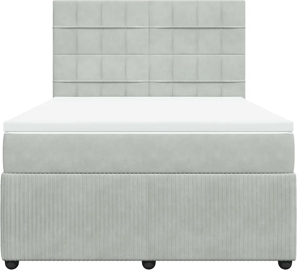 Box spring postel s matrací světle šedá 140x200 cm samet 3294658