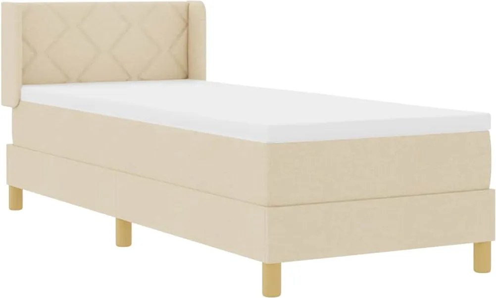 Postel s boxspringem s čelo Krémová 200 x 80 cm textil 3341326