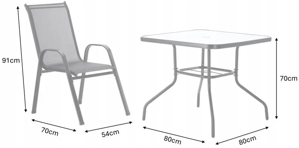 Sada stylového zahradního nábytku v šedé barvě