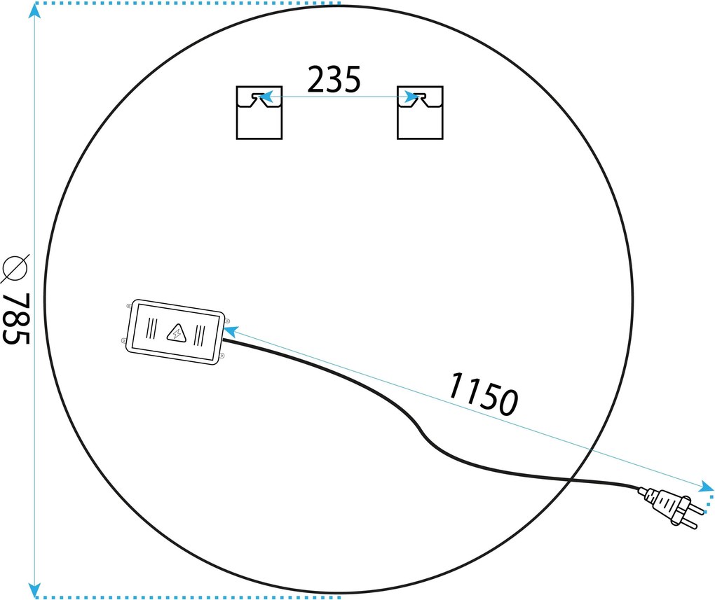 Tutumi Rea, koupelnové LED zrcadlo 80cm BAS P11242, HOM-05520