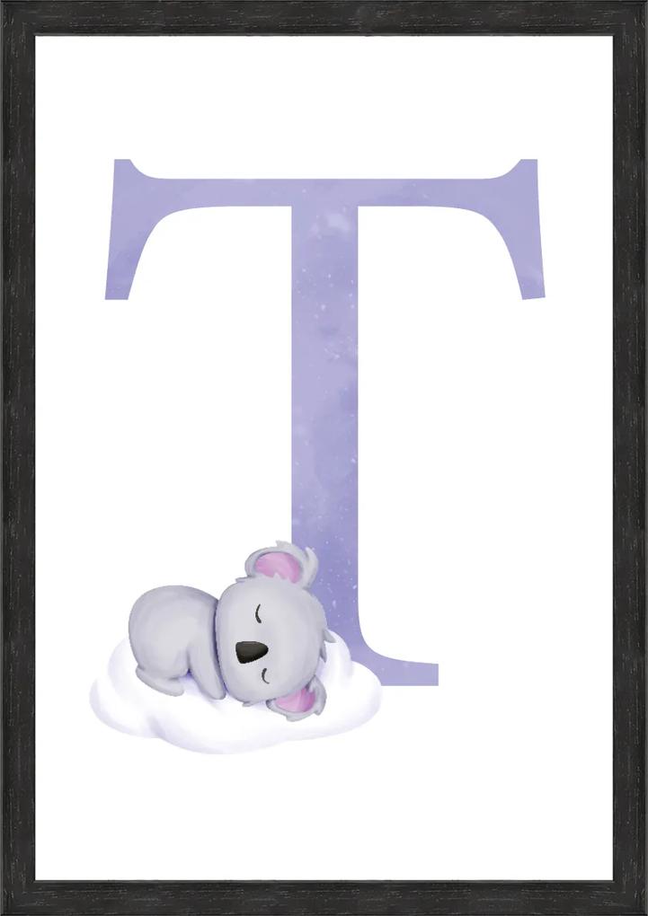 Abeceda písmena s koalou - Obraz, Plakát Velikost: B2 - 50x70 cm, Volba rámu: bez rámu, Písmeno: A