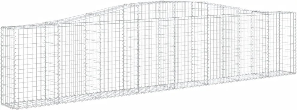Klenuté gabionové koše 15ks 400x30x80/100 cm pozinkované železo 3145822