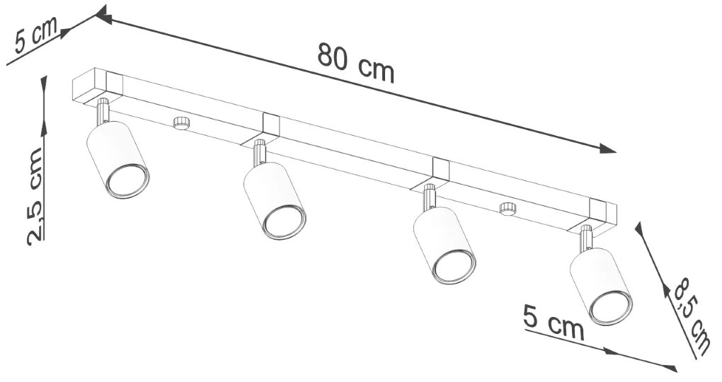 Sollux Lighting Stropní svítidlo FAGER 4L Černá