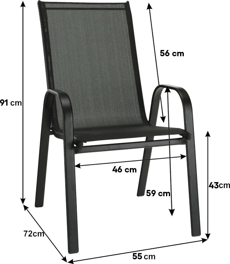 Vikio Venkovní zahradní set pro 4 osoby DK302 antracit