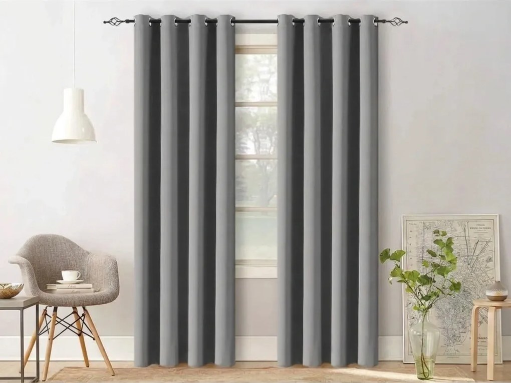 Závěs OXFORD LIGHT 140x250 cm, světle šedý Zavěšení: Řasící páska