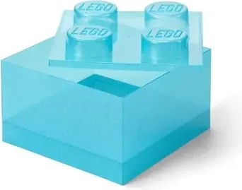 Room Copenhagen LEGO Storage Brick 4 / Víčko Glitter / světle modrá/pr
