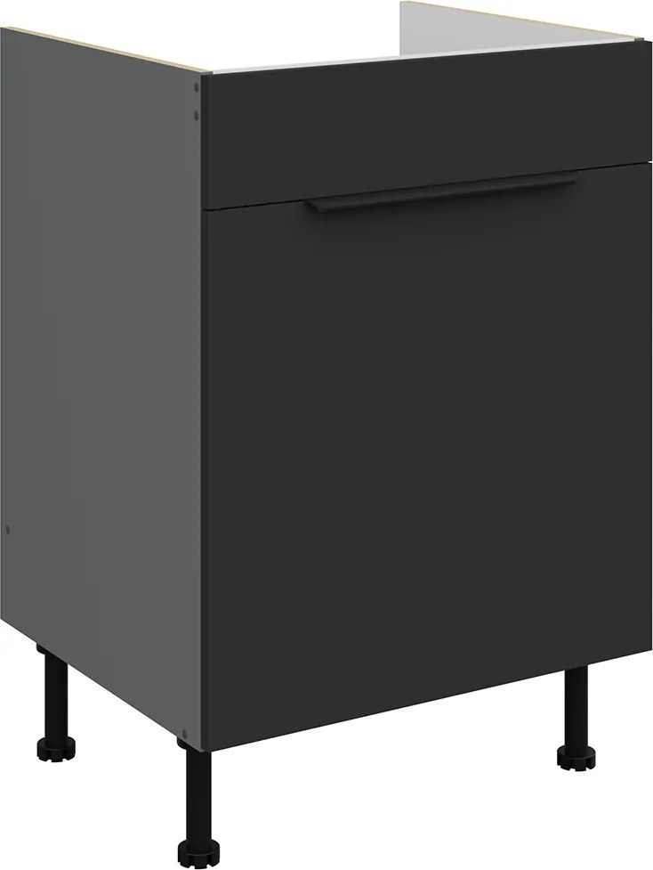 ARIA ab | dolní skříňka 60 ZL 1S dřezová | 60 cm | PREMIUM BOX | antracit/černá
