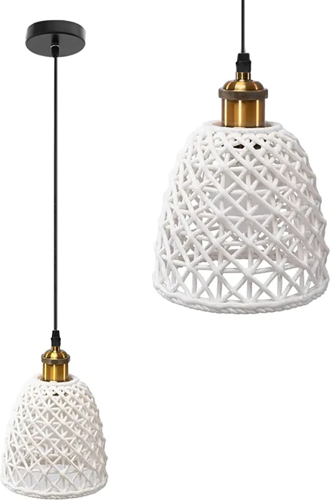 Toolight Toolight, keramická závěsná lampa 1xE27 APP1007-1CP, bílá, OSW-07534