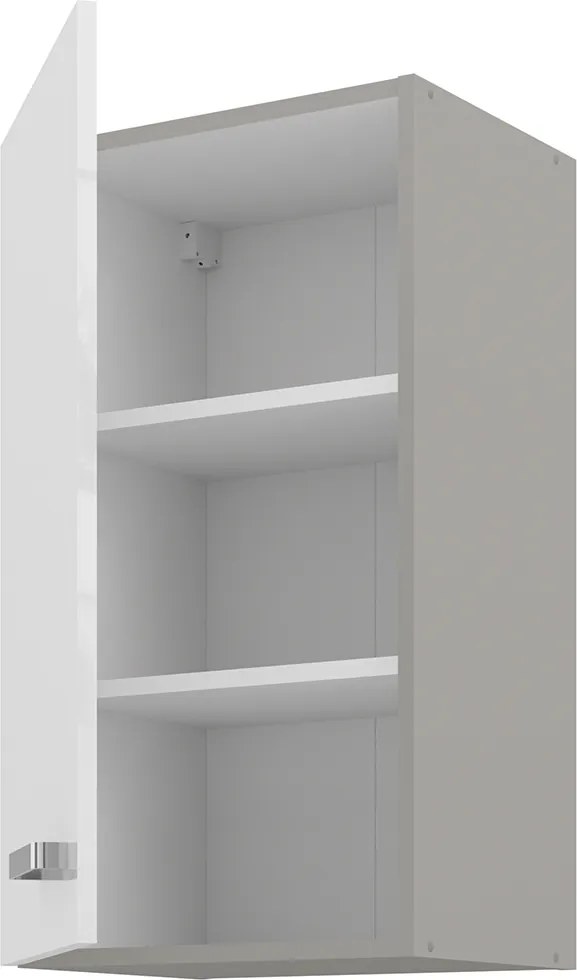 BIANCA sb | horní skříňka 40 G-72 1F policová | 40 cm | světle šedá/bílá lesk