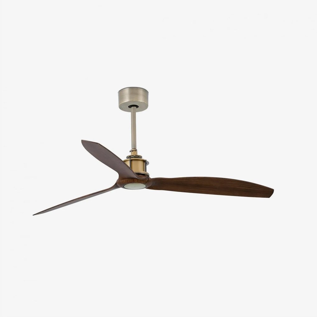 FARO 33398 JUST FAN M, starozlatá/dřevo, stropní ventilátor s DC motorem - FARO