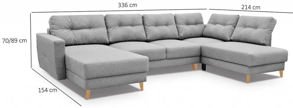Casarredo - Komfort nábytek Rozkládací sedací souprava do U OLAF s úložným prostorem, výběr látek SK3 | potah: matt velvet 79
