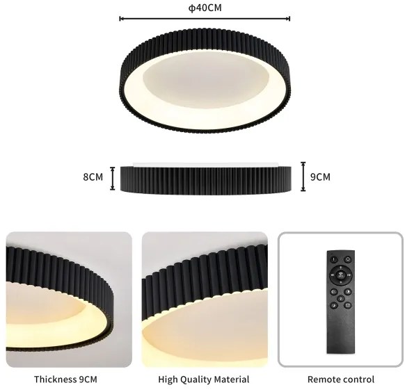 Brilagi - LED Stmív. stropní svítidlo FALCON MODERN LED/30W/230V 40 cm černá +DO