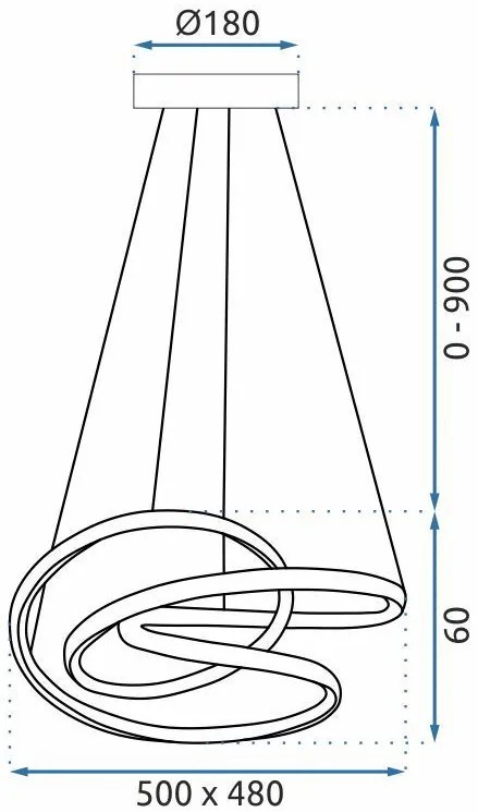 Toolight Toolight, LED stropní svítidlo 50cm, 32W + dálkové ovládání, G006-CP, černá, OSW-09747