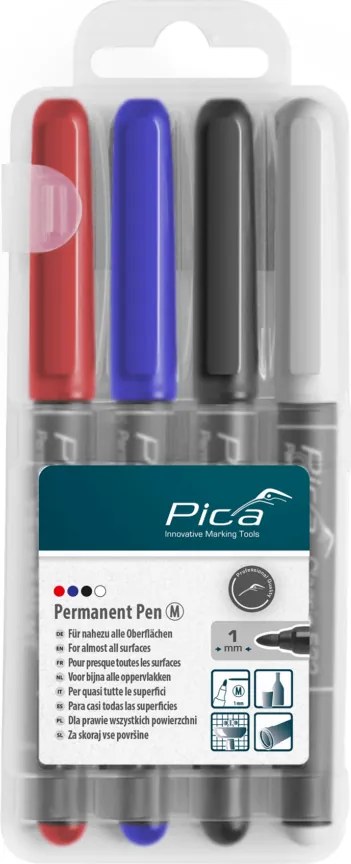 Pica Marker Pica - Pen permanentní popisovač 1 mm set barev