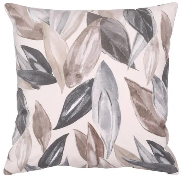 SCANquilt povlak VELVET leaves béžovohnědá 50 x 50 cm