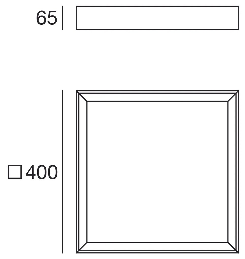 Linea Light Tara_Q, černé stropní svítidlo, 31W LED 3000K, 40x40cm