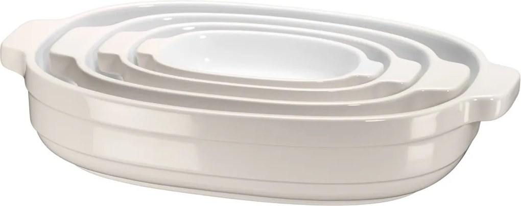 Pekáče oválné keramické, set 4 ks (10x18 - 25x38) madlové, KitchenAid