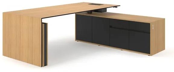 NARBUTAS - Výškově stavitelný stůl MOTION EXECUTIVE se skříňkou - dyha