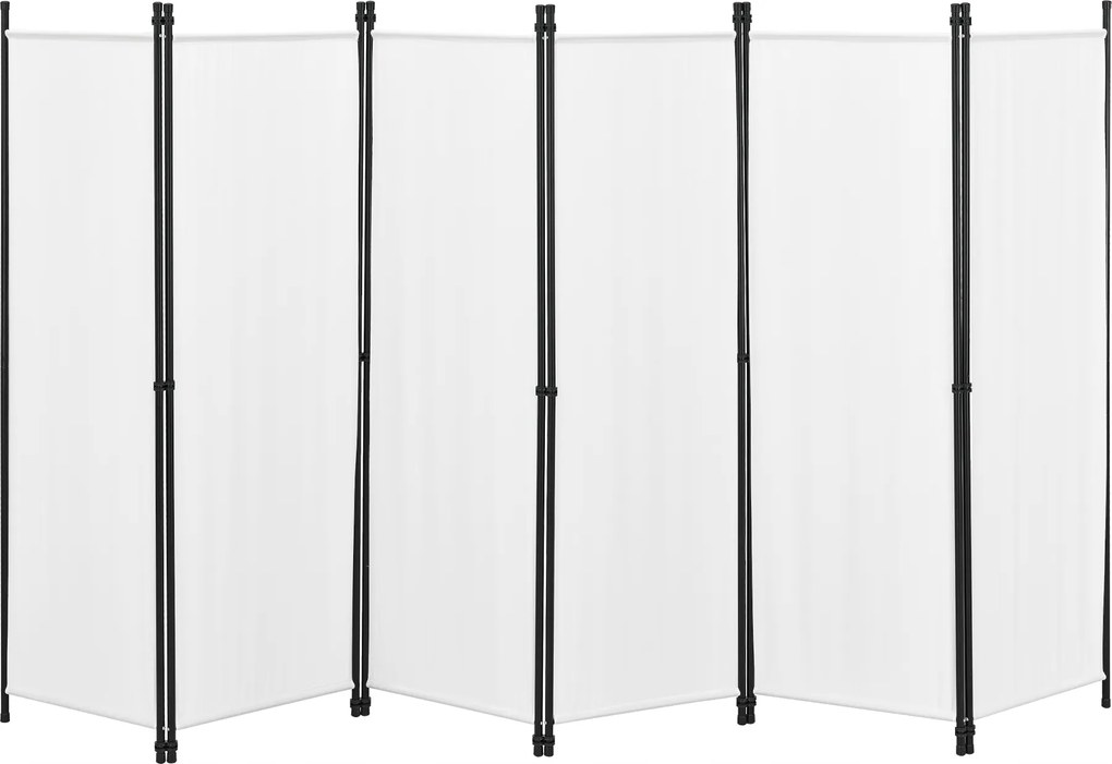 Paraván 6-dílný 300 x 171 cm bílý