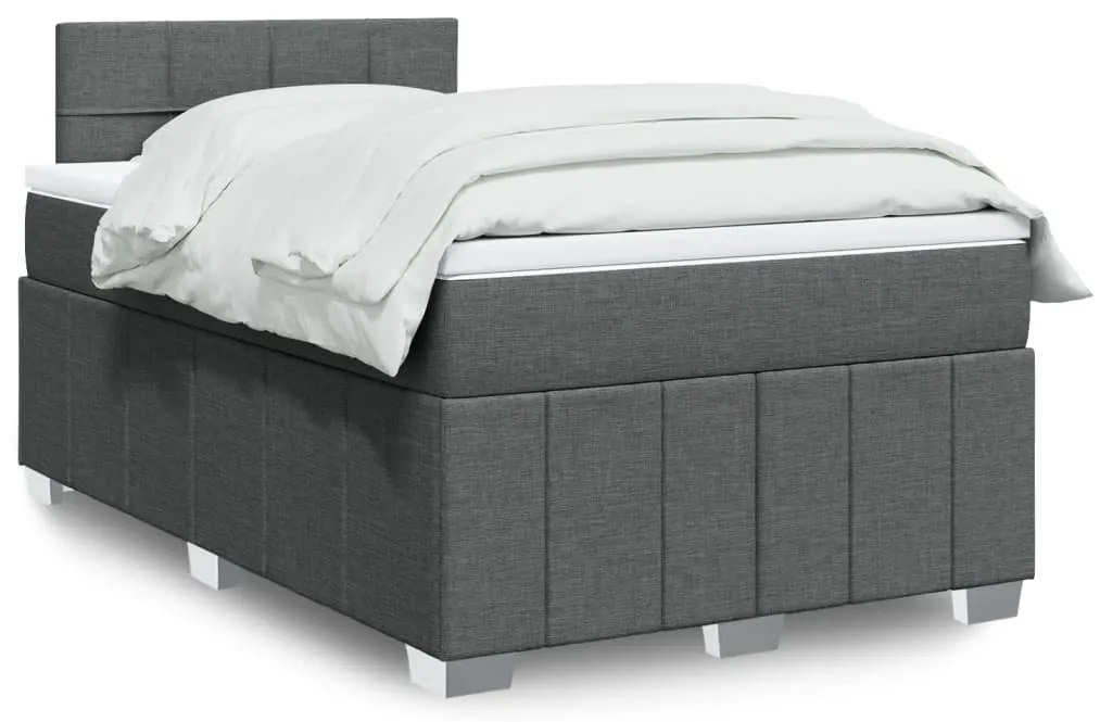 Box spring postel s matrací tmavě šedá 120x200 cm textil 3287036
