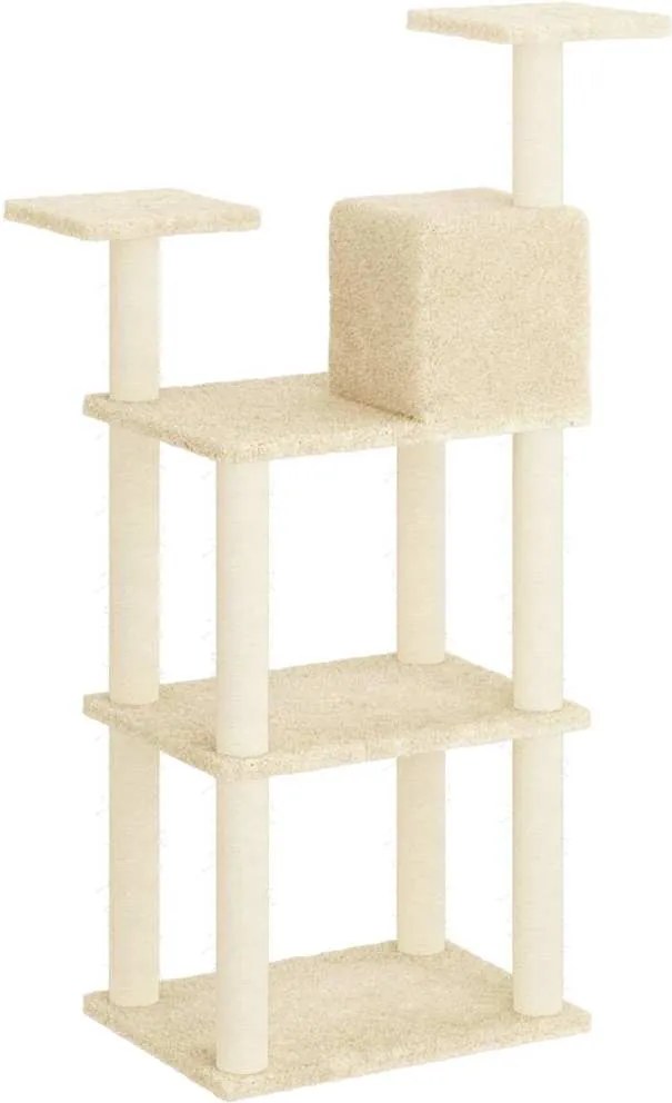 Škrabadlo pro kočky se sisalovými sloupky krémové 118,5 cm 171427