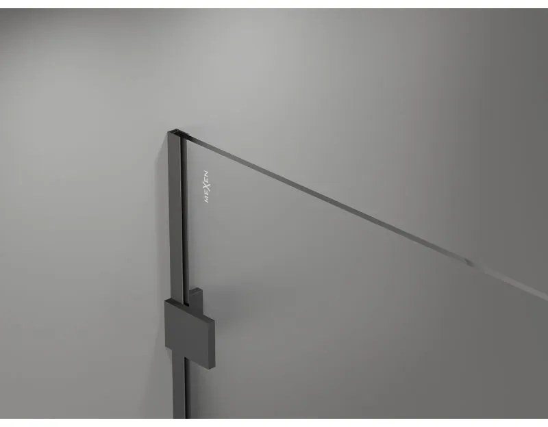 Mexen Lunar, sprchová stěna pravá 120 x 200 cm, průhledná 8 mm, grafitová, 830-120-000-95-00-P