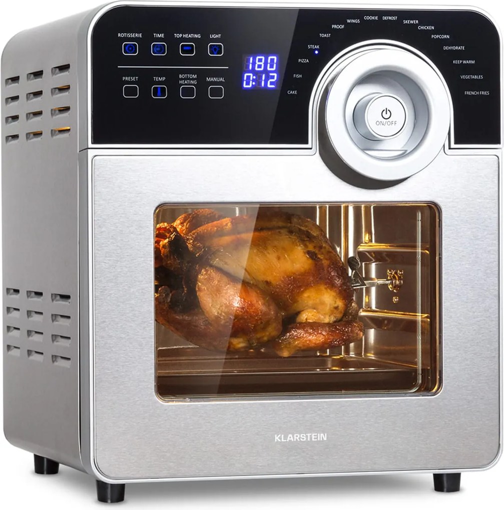 Klarstein AeroVital Cube Chef, horkovzdušná fritéza, 1700 W, 14 l, 16 programů, horní a dolní ohřev