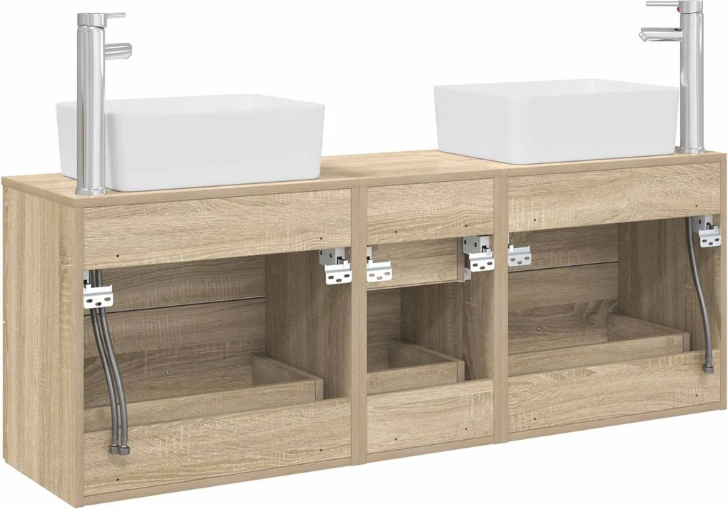 Sada koupelnových skříněk 3 ks Dub sonoma 53 x 34,5 x 63 cm 3405861