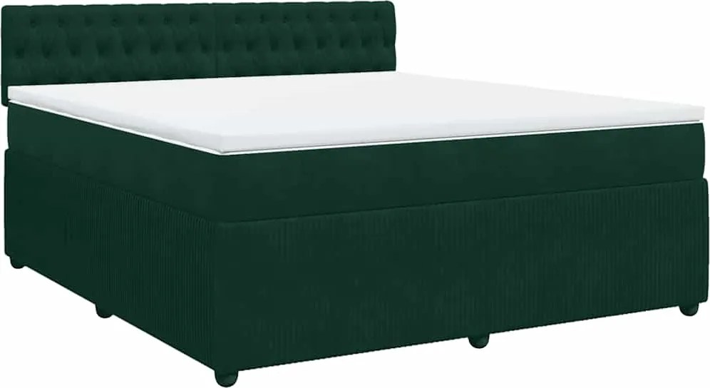 Box spring postel s matrací tmavě zelená 180x200 cm samet 3287815