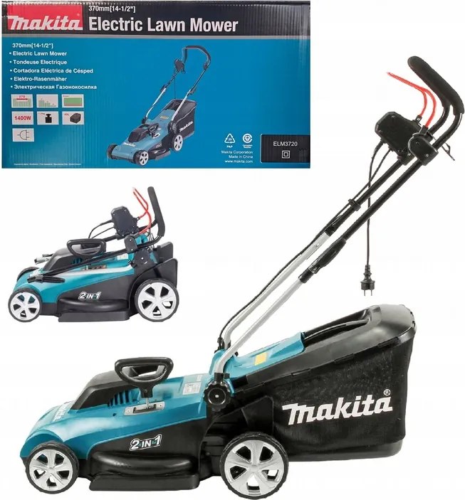 Elektrická Sekačka Na Trávy Síťová 1400W 37CM Koš 40L Makita