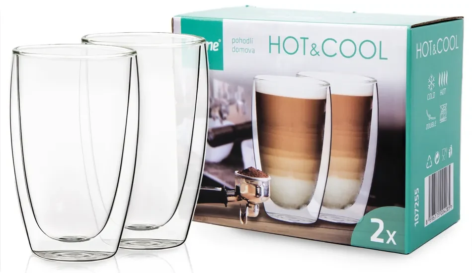 4Home Termo sklenice na latté Hot&Cool 410 ml, 2 ks | BIANO