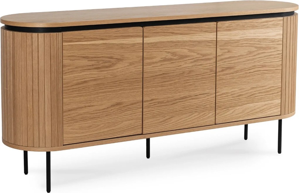 Komoda Beck 160 cm černá/dub přírodní