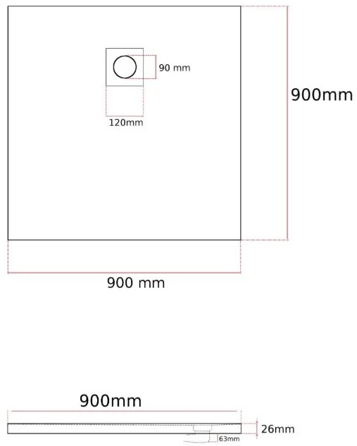Erga Oldaf, SMC čtvercová sprchová vanička 90 x 90 cm, černá matná, ERG-GMA-OL-9090BK