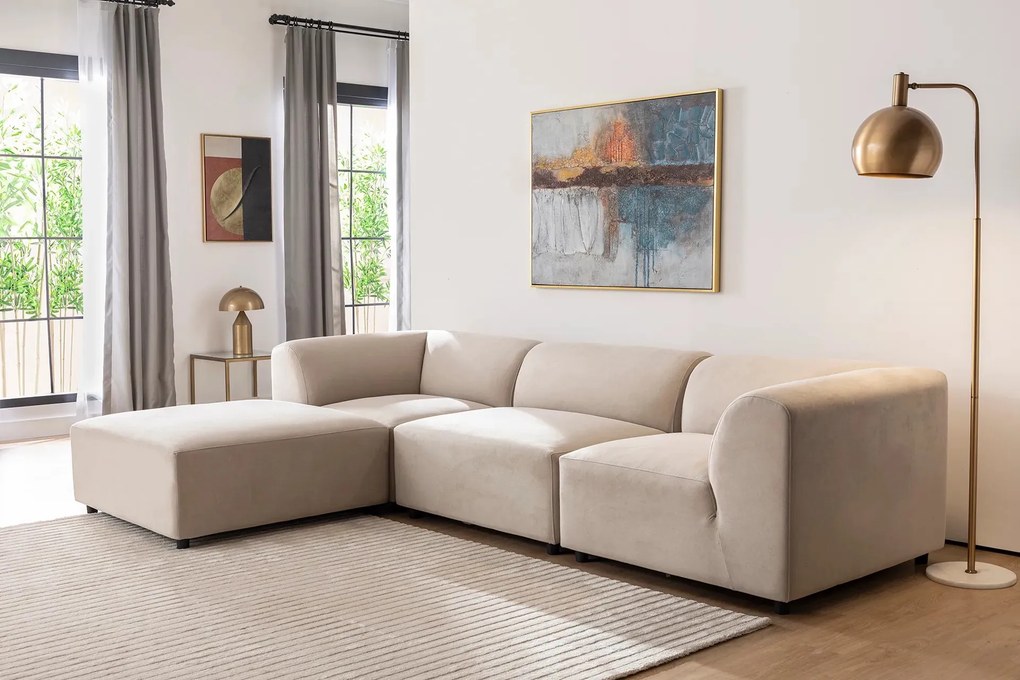 Hanah Home Rohová pohovka ALPHA krémová levá