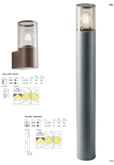 Redo 90047 - Venkovní nástěnné svítidlo FRED 1xE27/20W/230V IP54