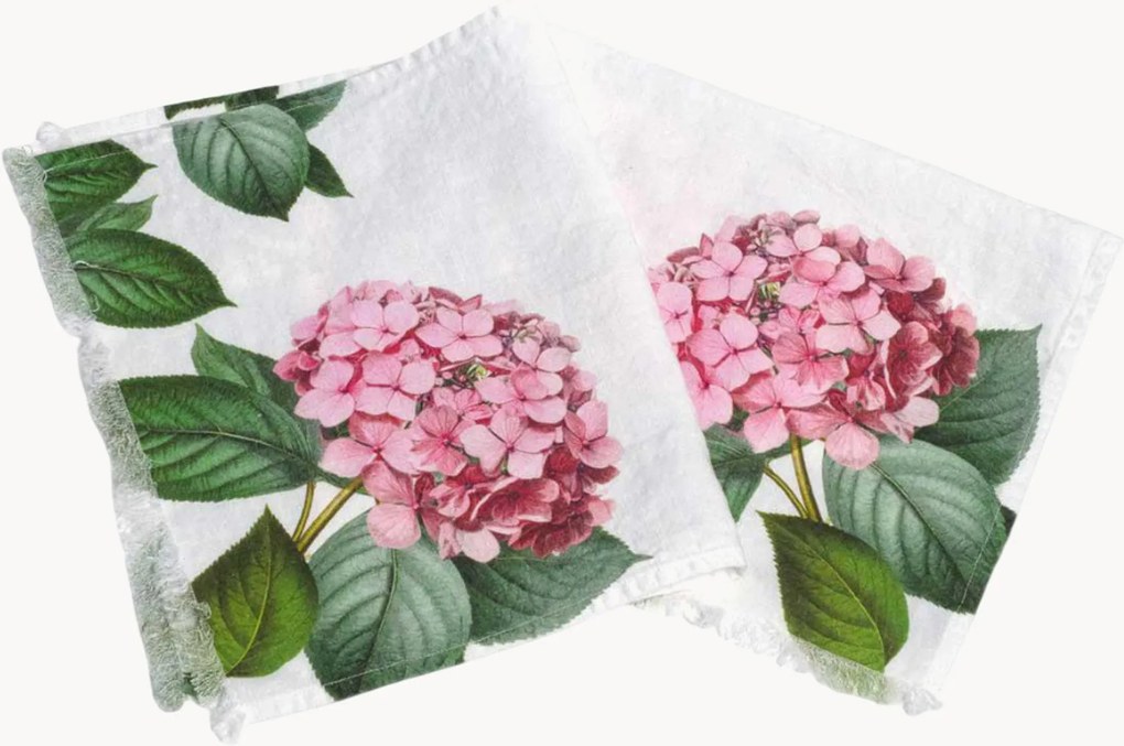 Sada lněných ručníků pro hosty Hydrangea, 2 díly