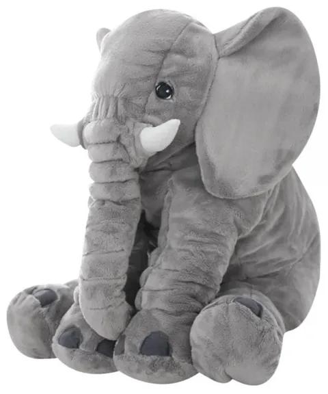 Plyšový sloník - dekorační polštářek 60 cm - šedý
