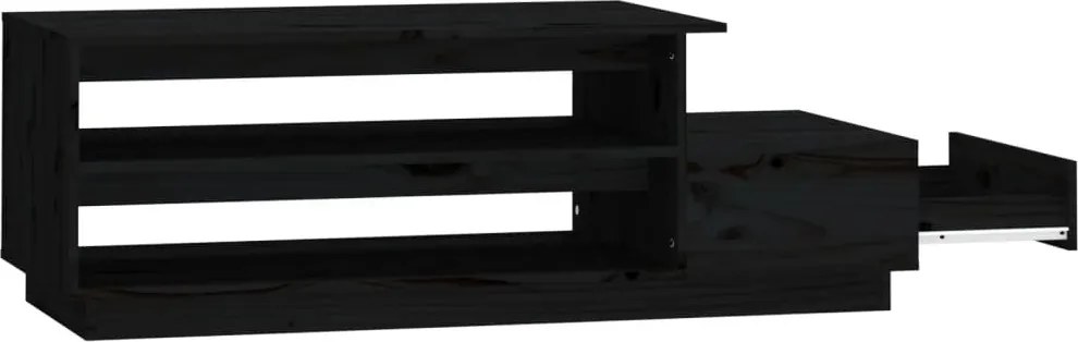 vidaXL Konferenční stolek 120x50x40,5 cm masivní borové dřevo [814418] Barva: Černá