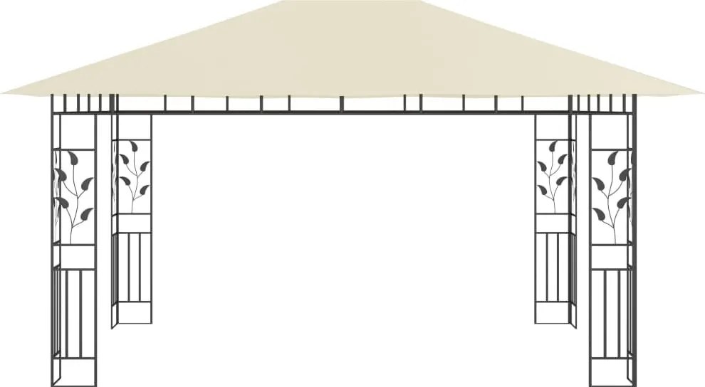 vidaXL Altán s moskytiérou a světelnými LED řetězy 4x3x2,73 m [3070315] Barva: taupe