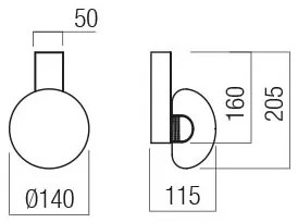 Redo group Redo Sinclair, černé nástěnné svítidlo, LED 6,5W 3000K, průměr 14cm