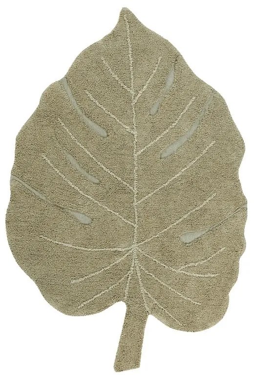 Khaki pratelný ručně tkaný bavlněný dětský koberec 120x180 cm Monstera Olive – Lorena Canals