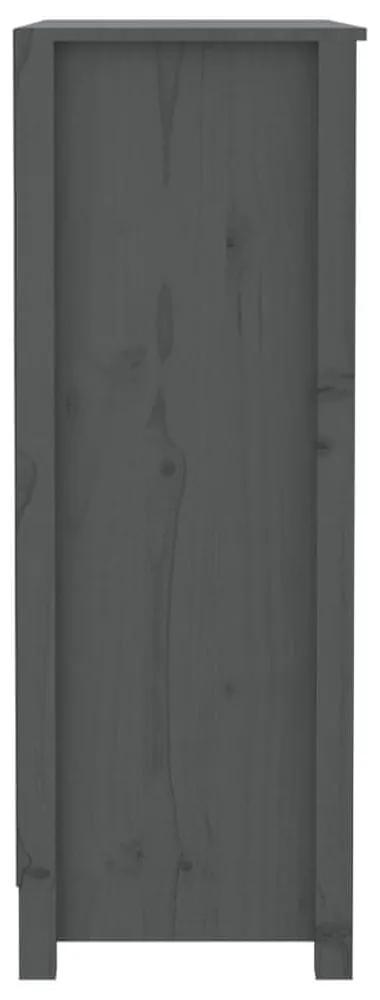Petromila Knihovna šedá 80x35x97 cm masivní dřevo borovice