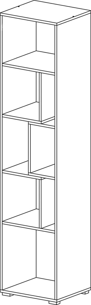 Regál SIGMA SI 6 L/P s policemi | 45 cm | UNI provedení | beton/bílá/dub