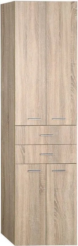 Aqualine Aqualine, ZOJA/KERAMIA FRESH skříňka vysoká 50x184x29cm, dub platin, zásuvky, 51296
