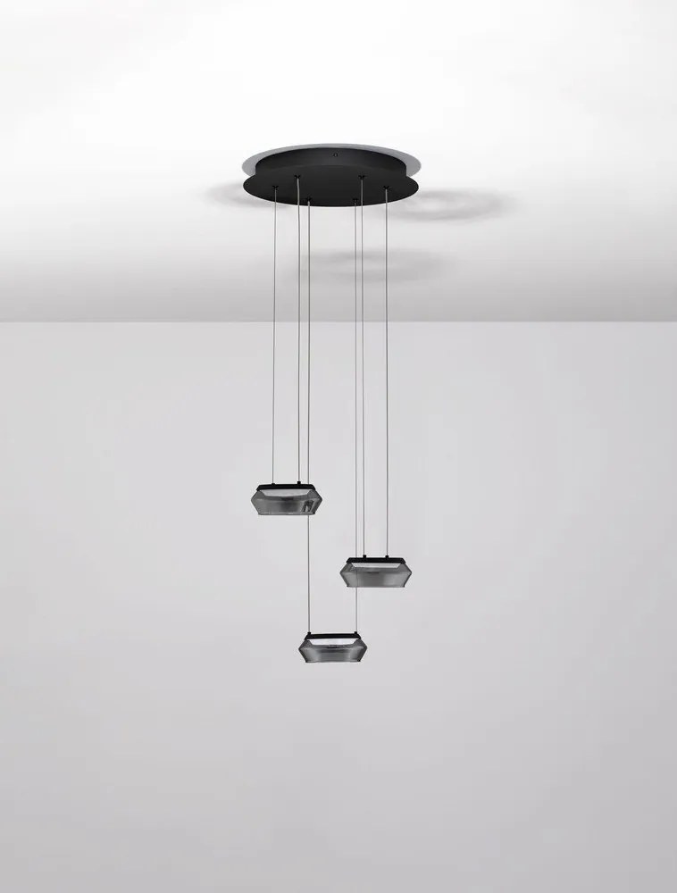 Matně černé skleněné LED stmívatelné závěsné svítidlo ø 35 cm Jailyn – Nova Luce