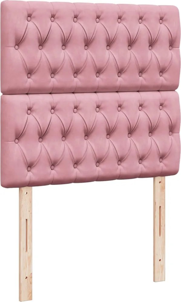 Box spring postel s matrací růžová 90x200 cm samet 3293121
