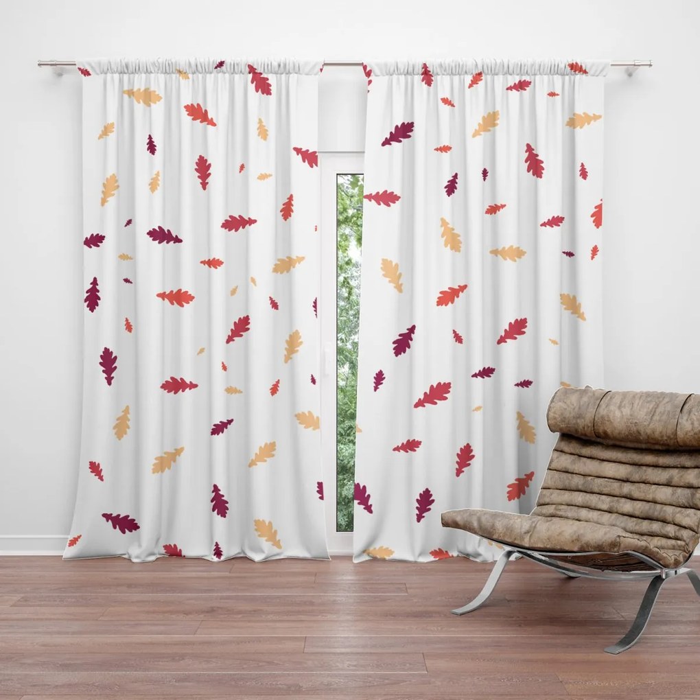 Sablio Závěs Barevné podzimní listí: 2ks 140x250cm
