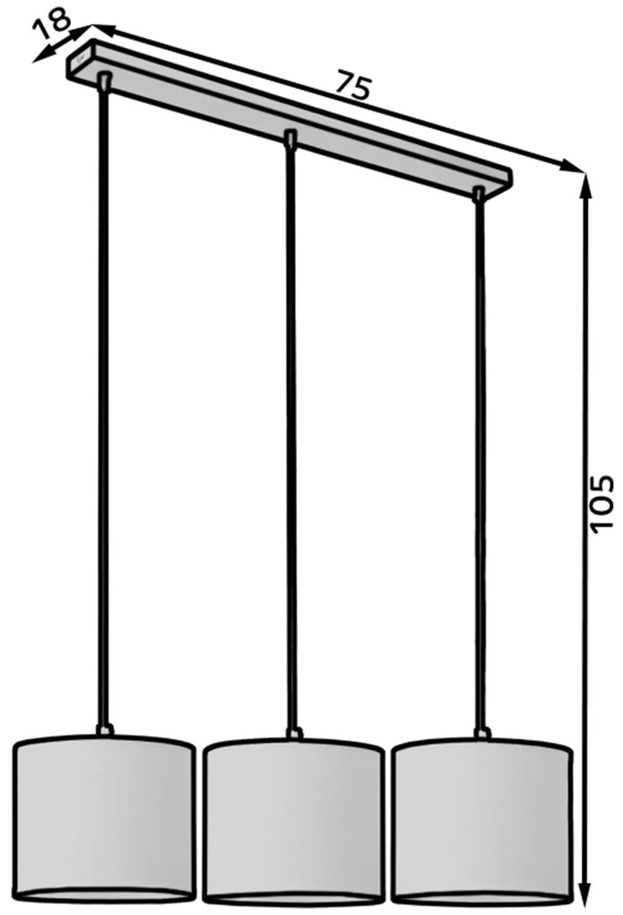 Eltap Moderní závěsné osvětlení Vespillo 3 line, 18x75x105cm zelená/zlatá